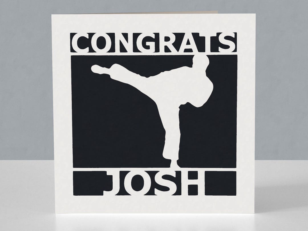 Personalised Karate Congratulations (congrats) Card - Papercut Martial ...