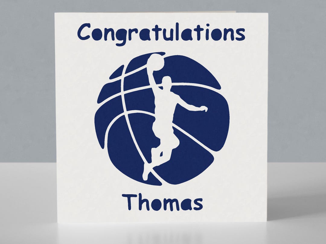 Personalised Basketball Congratulations Card - Papercut Design - Etsy
