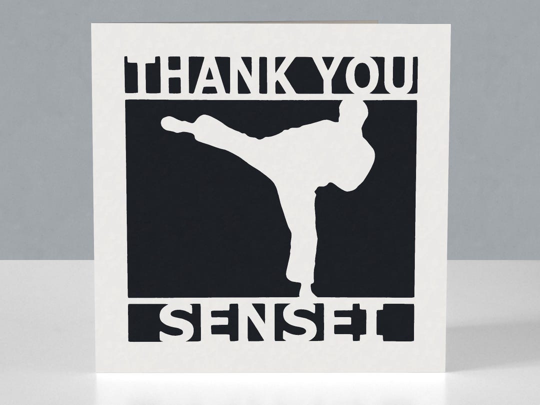 Karate Thank You Sensei Card - Papercut Martial Arts Greetings Card ...