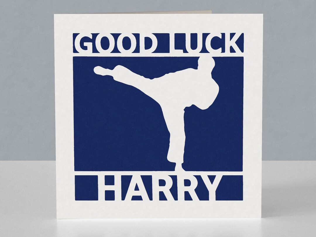 Personalised Karate Good Luck Card - Papercut Design - Etsy
