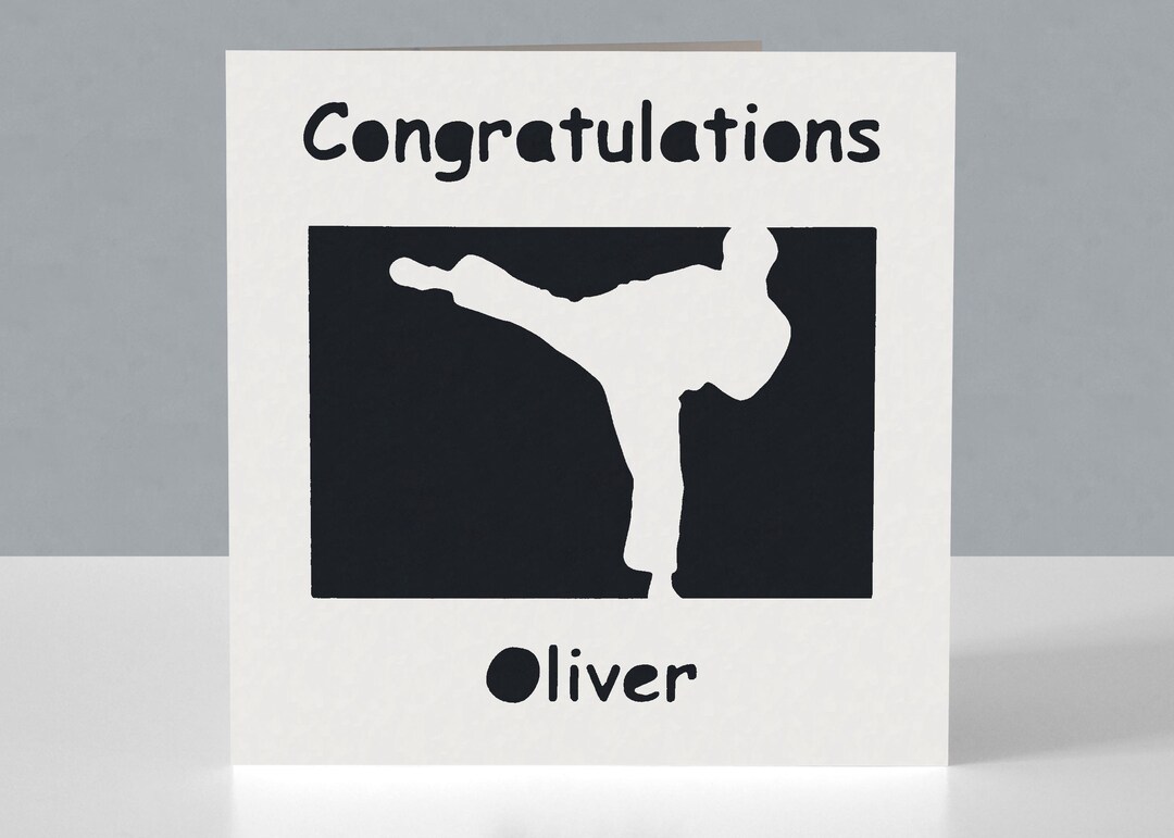 Personalised Karate Congratulations Card - Papercut Design - Etsy