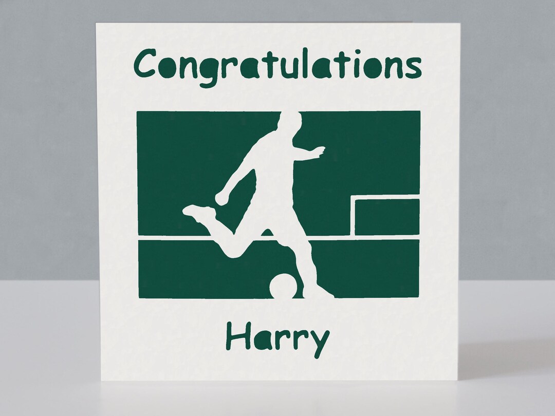 Personalised Football - Soccer Congratulations Card - Papercut Design ...