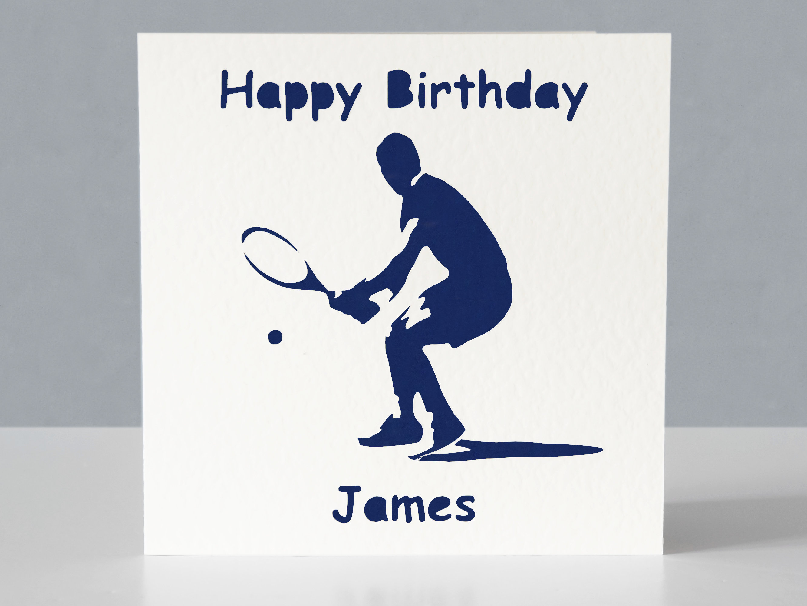 Personalised Birthday Card for Tennis Fan - Papercut Greeting Card - Etsy