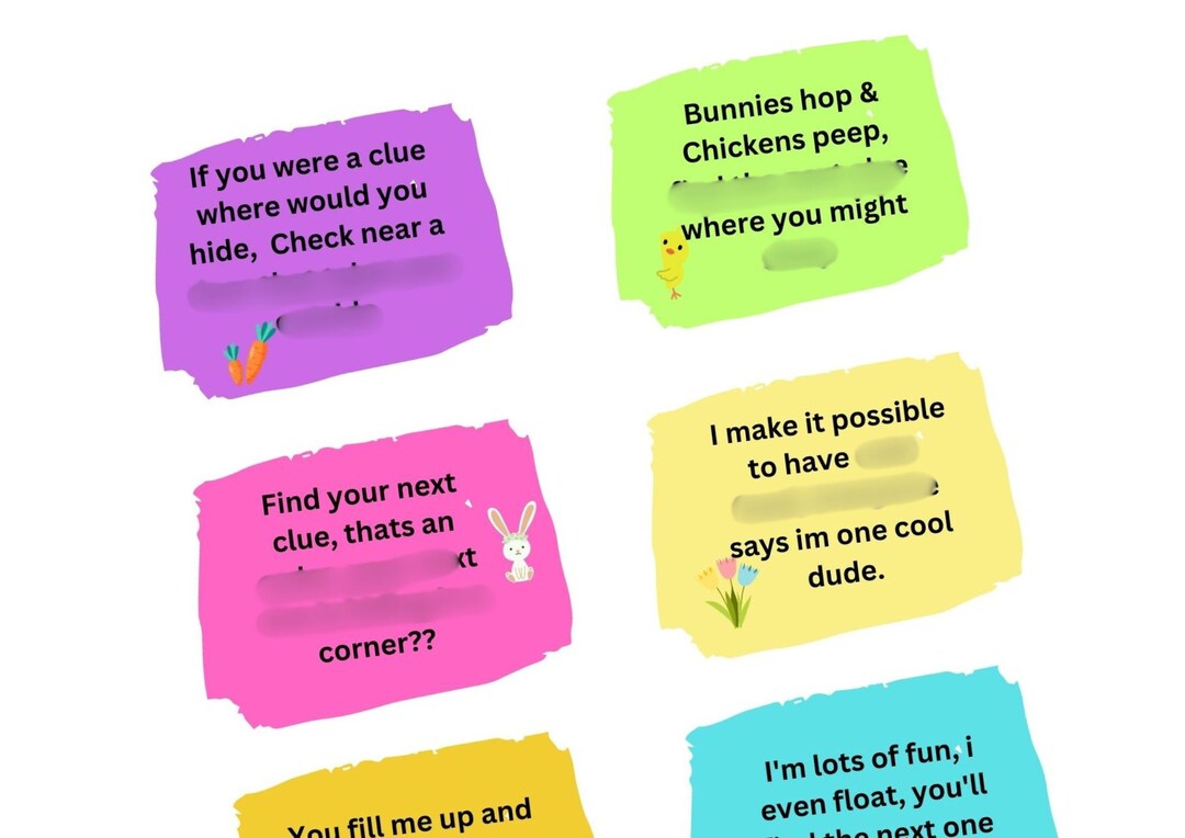 Easter Scavenger Hunt, Kids Easter Clues - Etsy