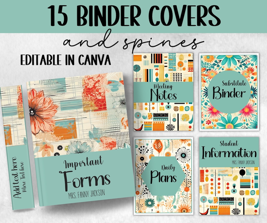 School Student Binder Cover I Classroom Printables I Teacher Binder ...