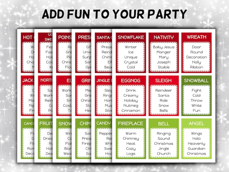 Christmas Taboo Don't Say Forbidden Words Christmas - Etsy