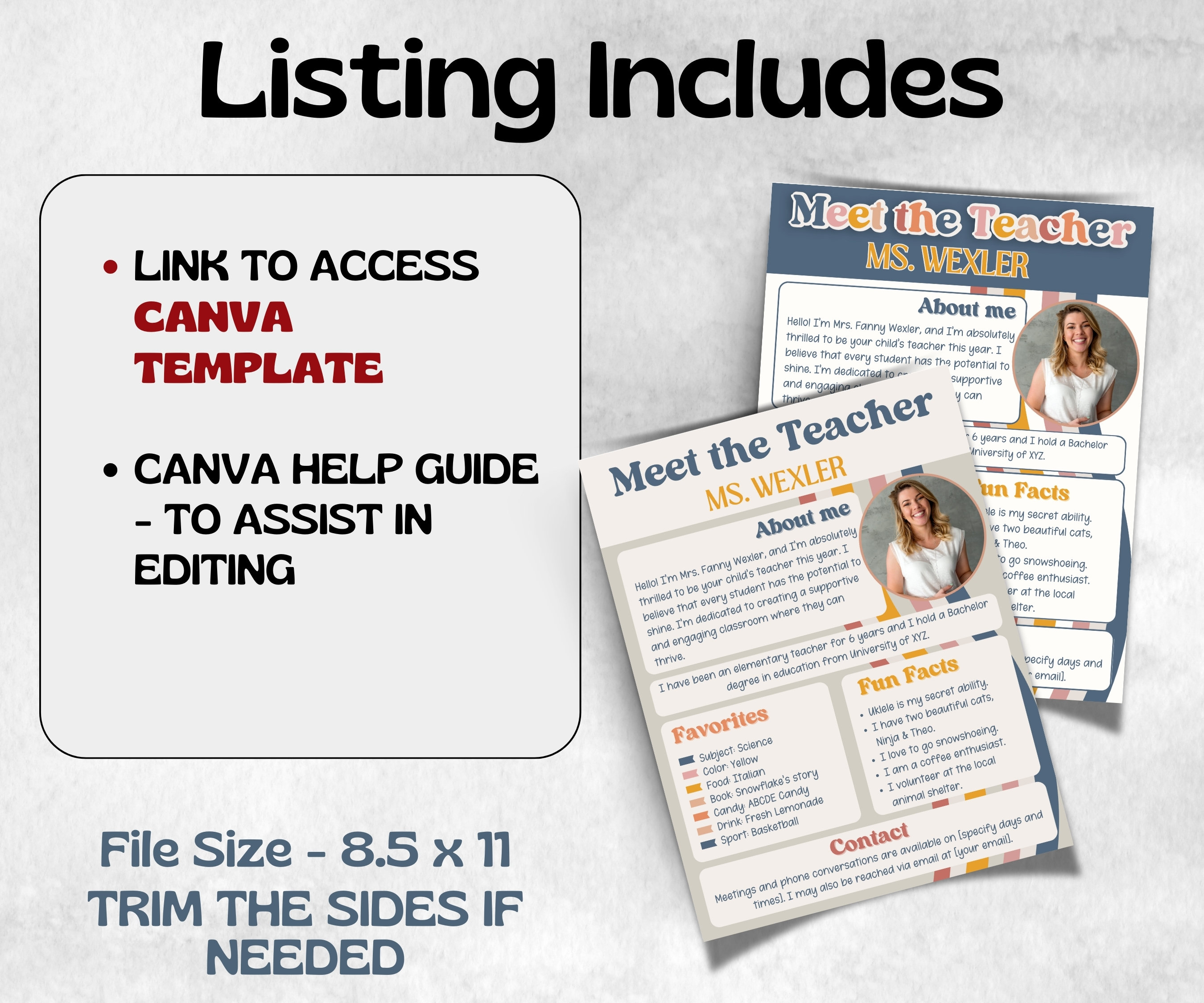 Editable Meet the Teacher Template, Teacher Introduction, Back to ...