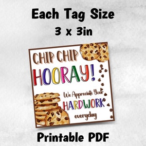 Chip Chip Hooray Teacher Appreciation Treat Tag, End of Year Snack Tag ...