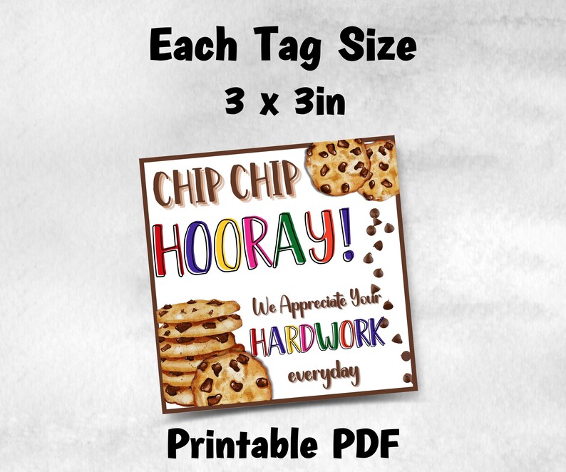 Chip Chip Hooray Teacher Appreciation Treat Tag, End of Year Snack Tag ...