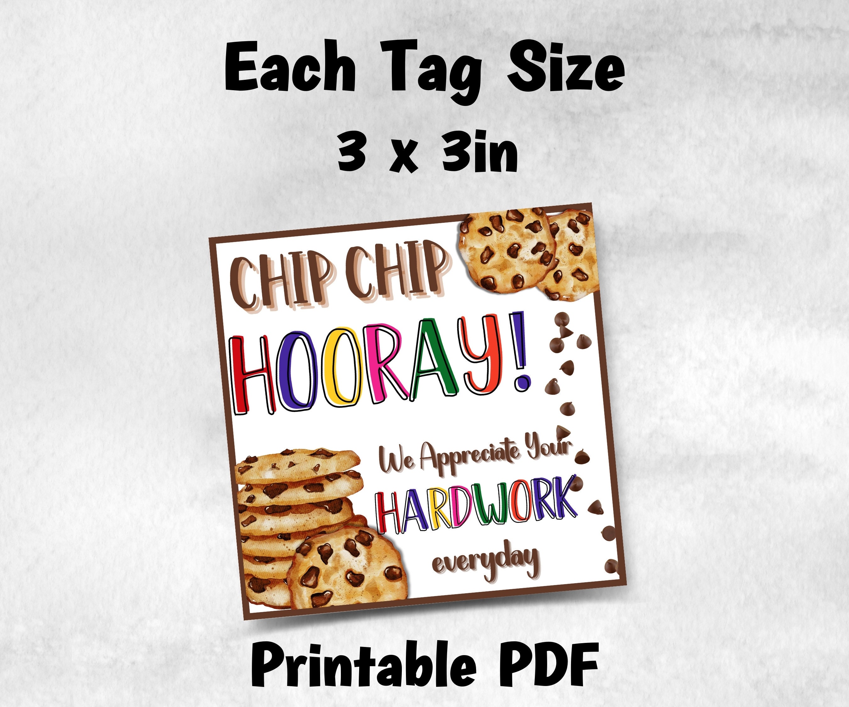 Chip Chip Hooray Teacher Appreciation Treat Tag, End of Year Snack Tag ...