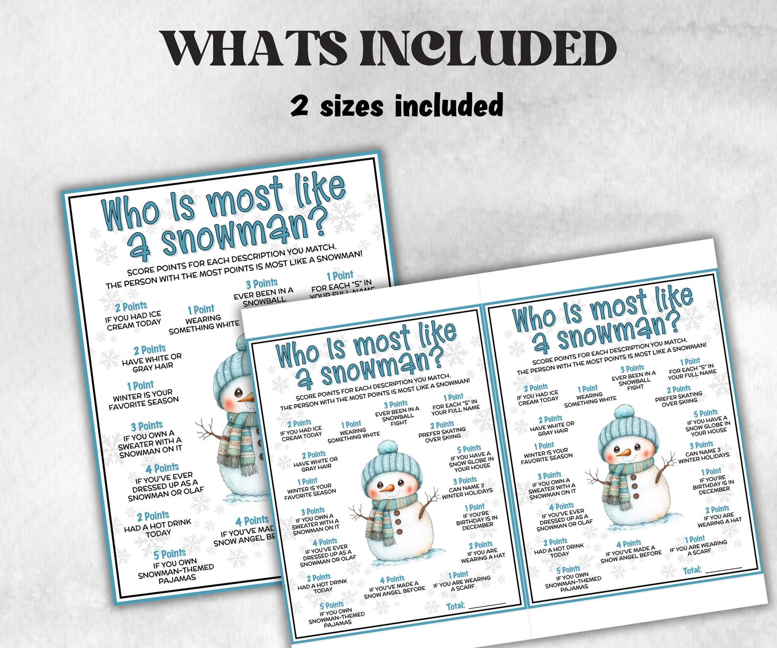 Who is Most Like a Snowman, Winter Games, Frosty the Snowman, Winter ...