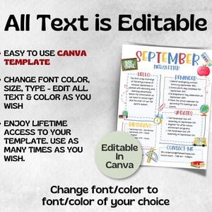 Back to School September Classroom Newsletter, Daycare Newsletter Canva ...