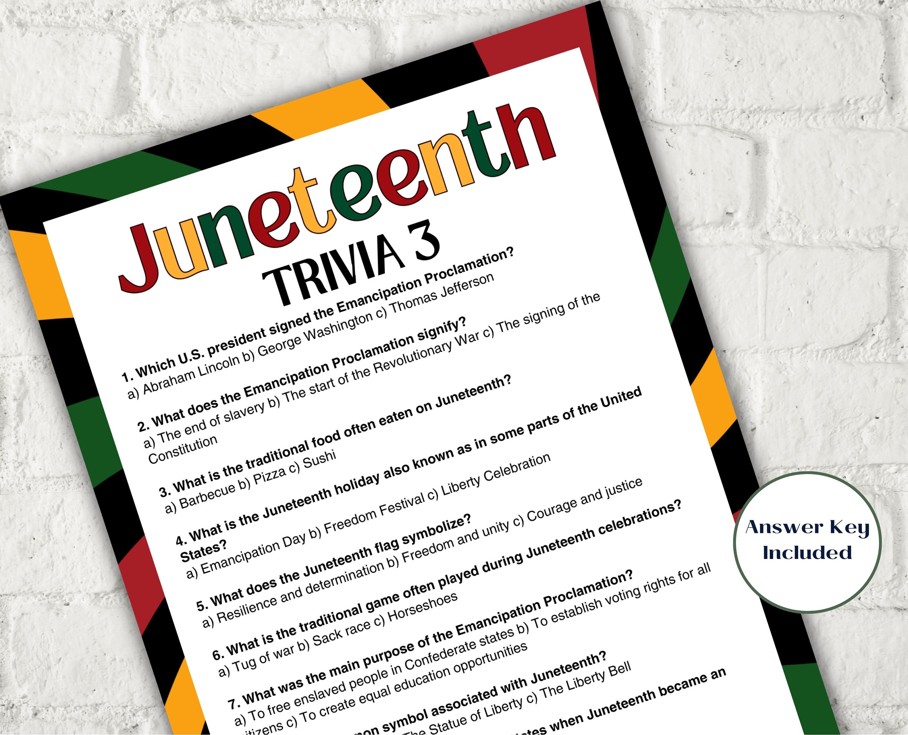Juneteenth Trivia Bundle I Juneteenth Activities I African - Etsy