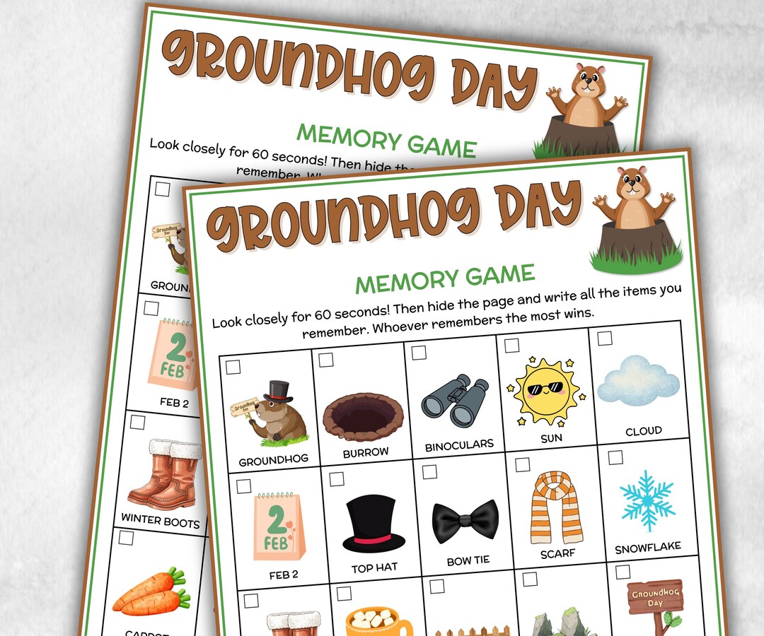 Groundhog Day Memory Game, Icebreaker Activities, Adult Party, Mix and ...