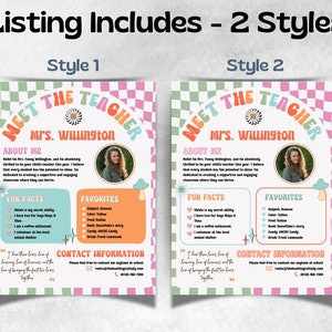 Groovy Meet the Teacher Canva Editable Template, Teacher Introduction ...
