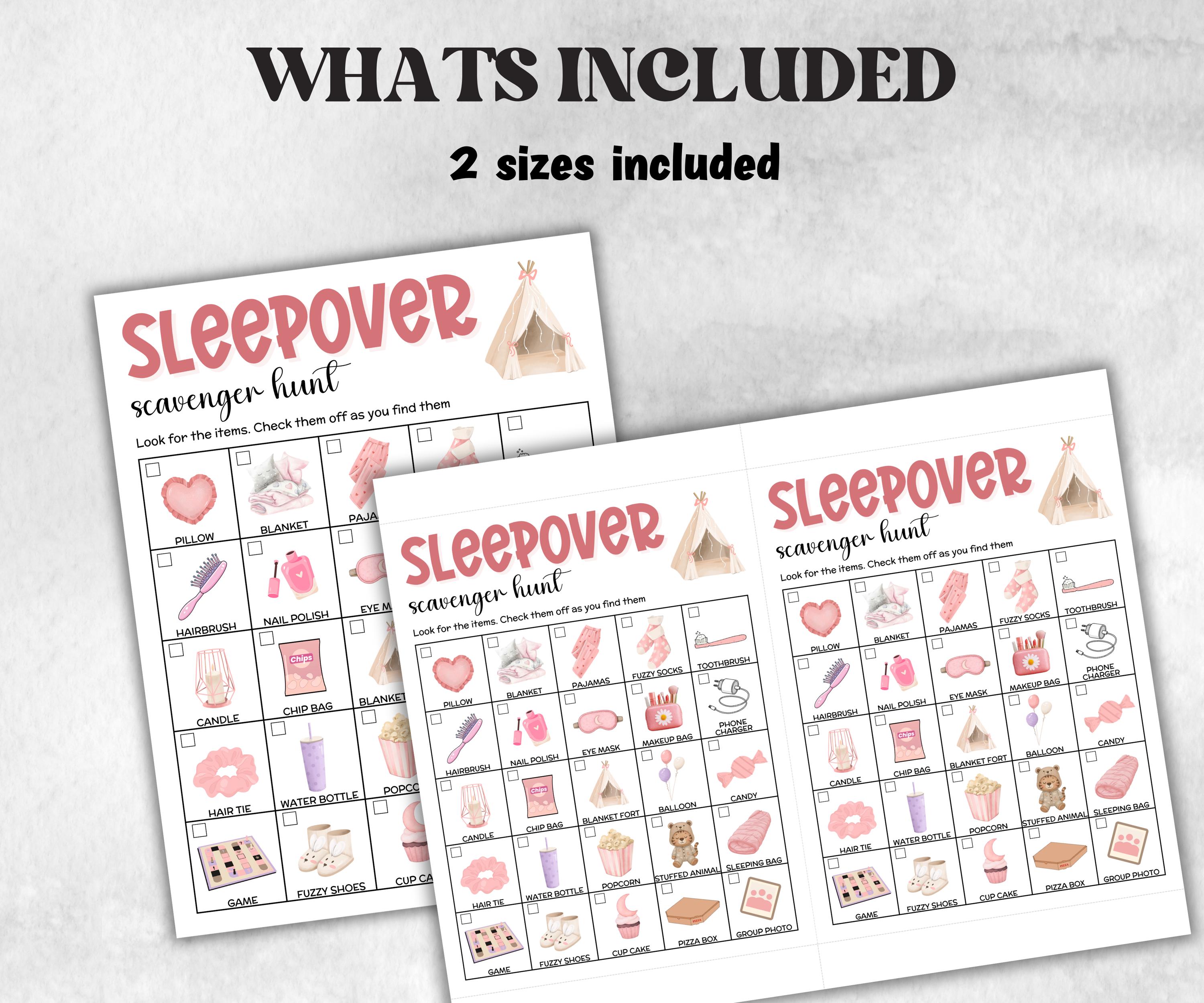 Sleepover Scavenger Hunt Game, Teen Girl Scavenger Hunt, Pajama Party ...