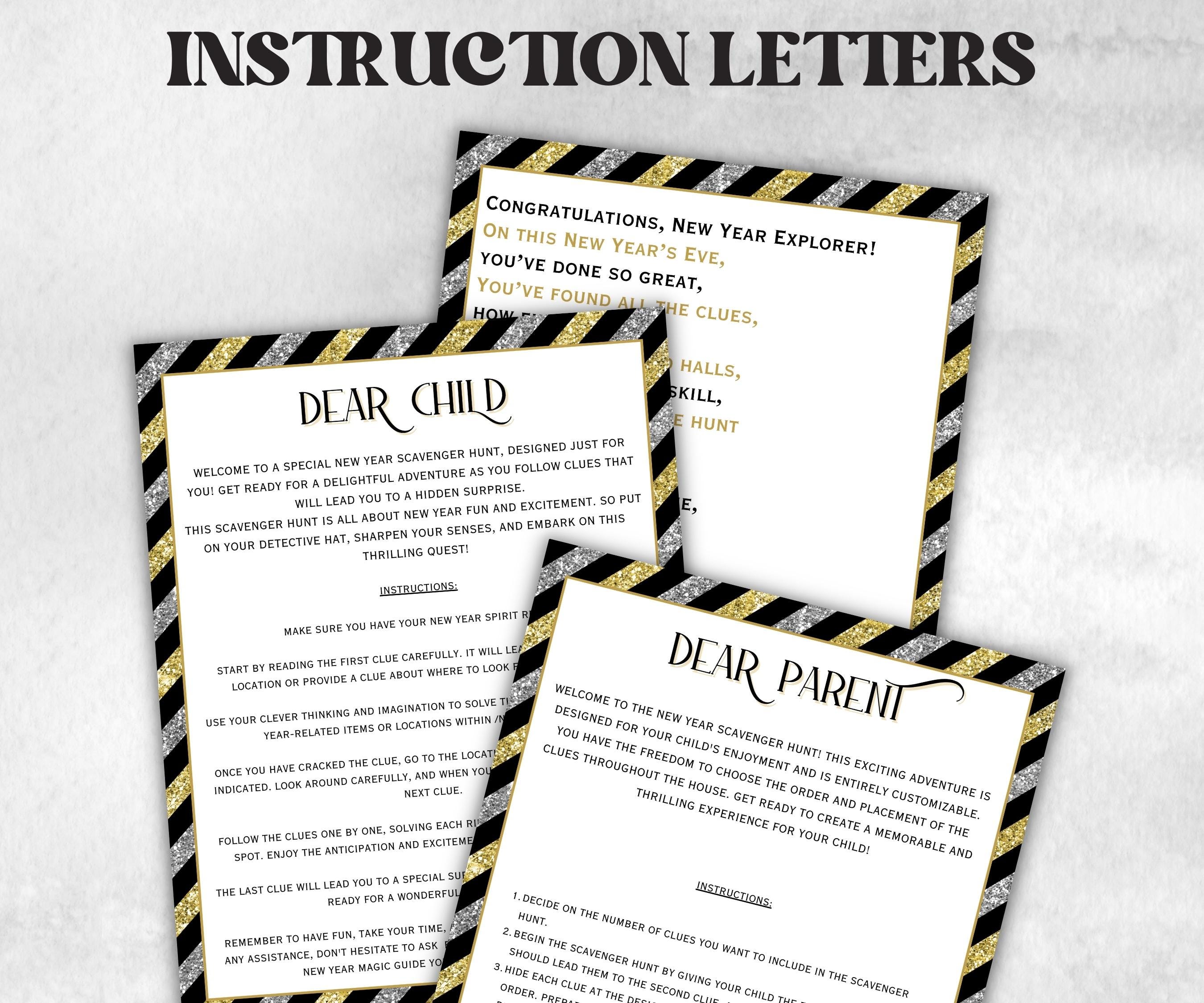 New Year Indoor Scavenger Hunt, Printable New Year Scavenger Hunt, Fun ...