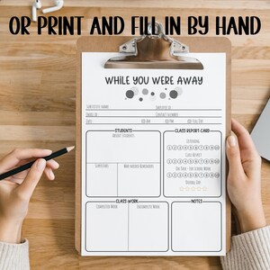 Fillable Editable Substitute Teacher Notes I While You Were Away I ...