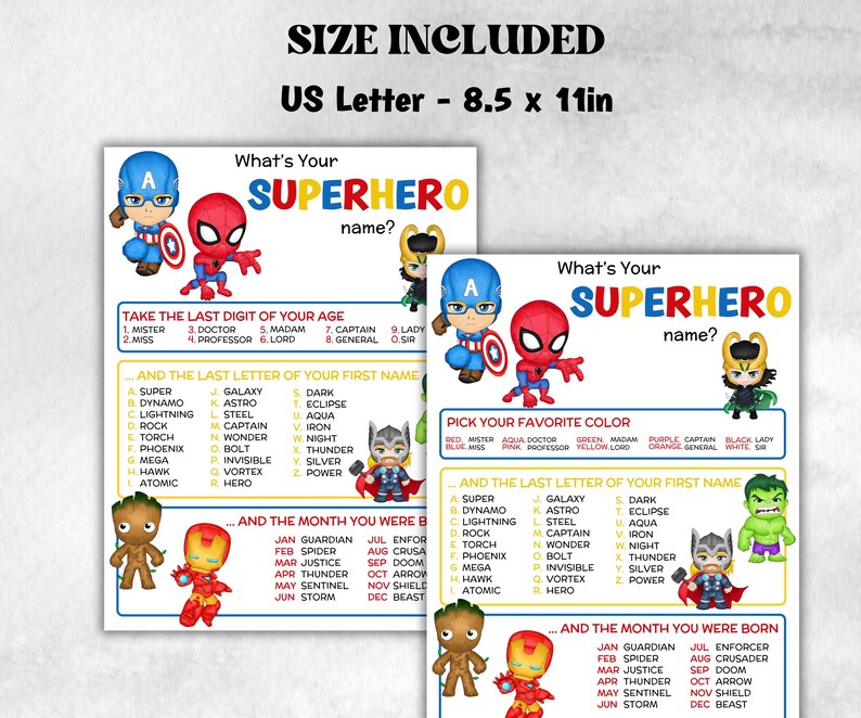 What is Your Superhero Name, Office Party, Daycare Name Board Sign ...