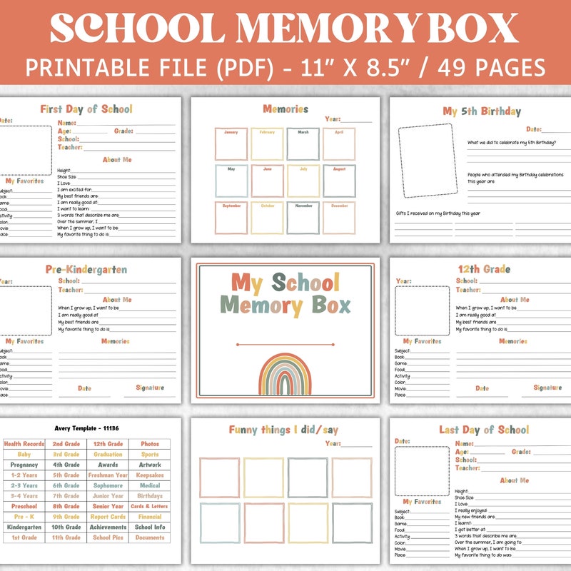 School Memory Box - Etsy