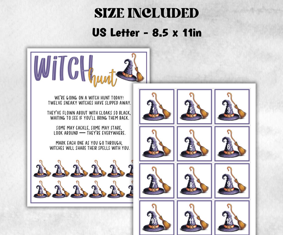 Witch Scavenger Hunt Game, Fun Spooky Clue Hunt, Trick or Treat, Ghost ...