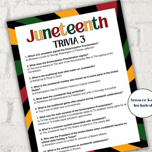 Juneteenth Trivia Bundle I Juneteenth Activities I African American ...