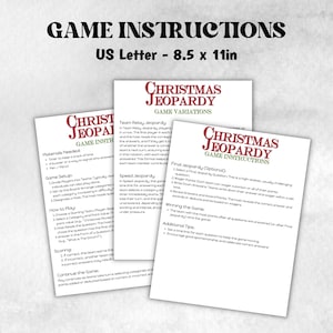Christmas Jeopardy Game, Printable Holiday Trivia, Family Reunion Fun ...