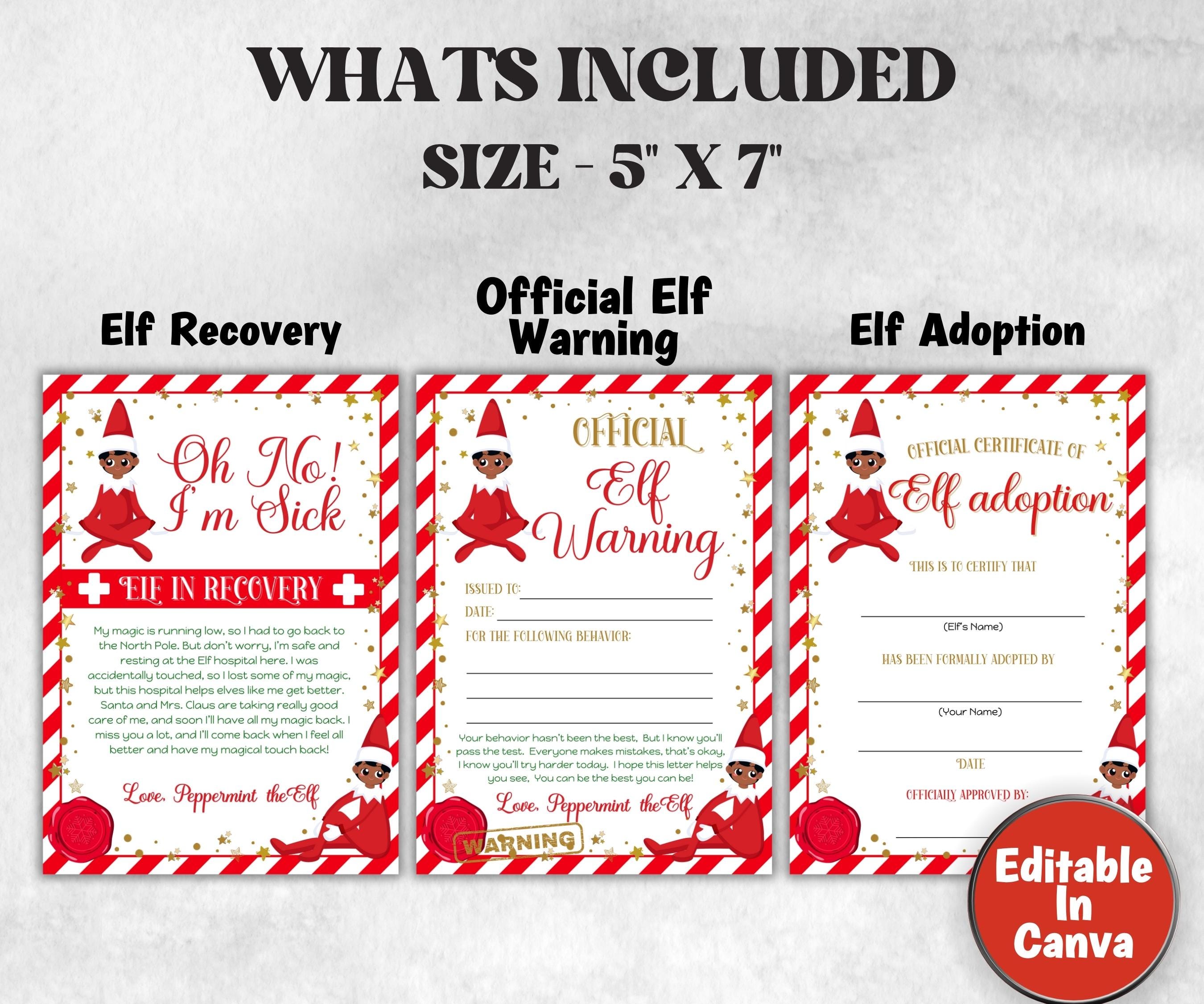 Editable Elf Adoption Certificate, Christmas Elf Cam Bundle , Elf Rules ...