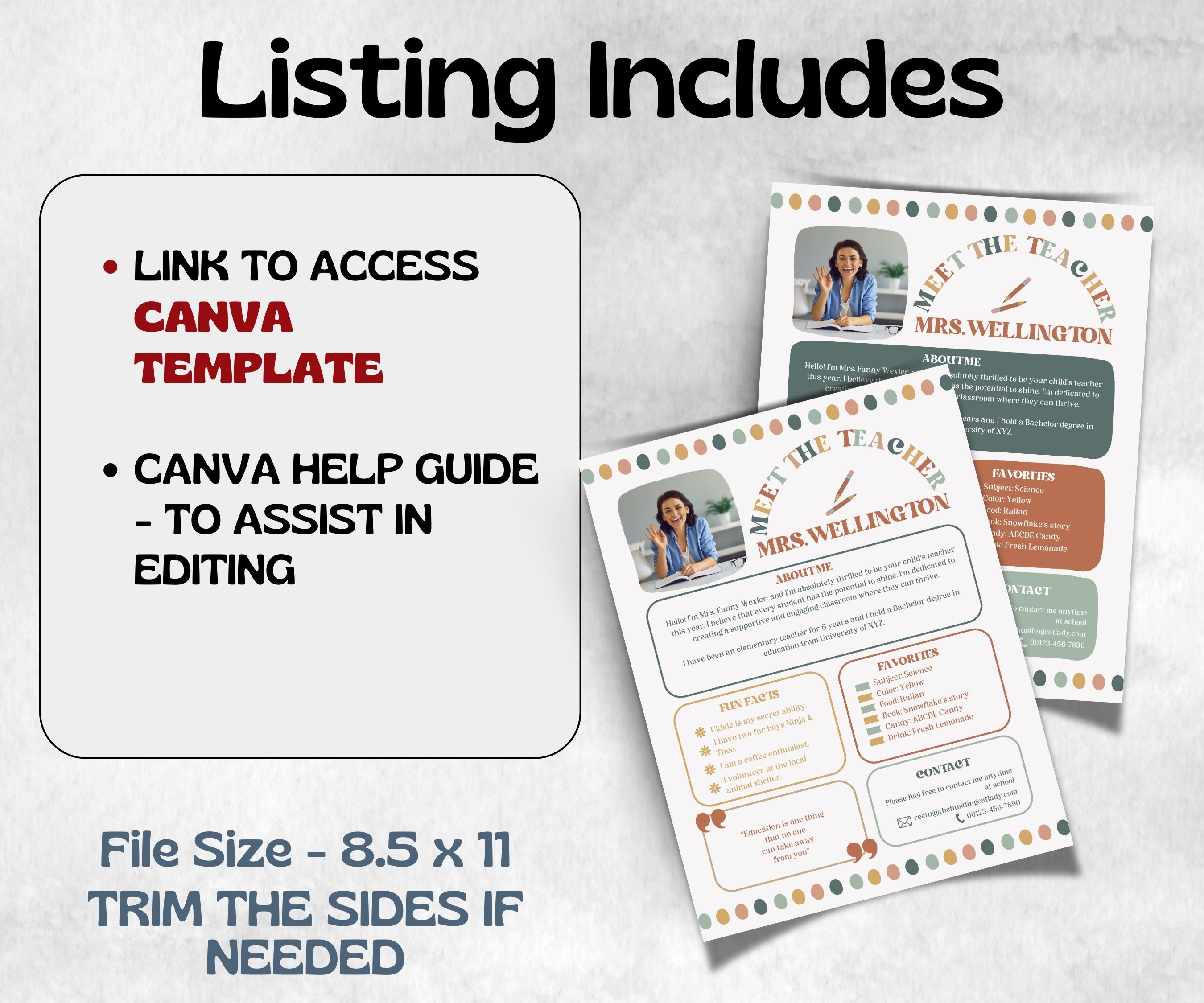 Editable Boho Meet the Teacher Canva Template, Editable Teacher ...