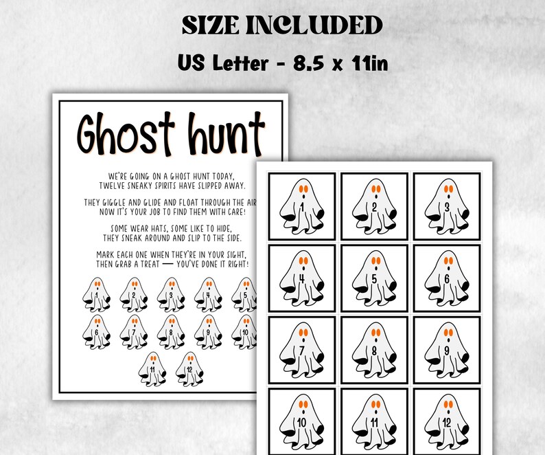 Halloween Ghost Scavenger Hunt, Kids Halloween Ghost Theme Party, Ghost ...