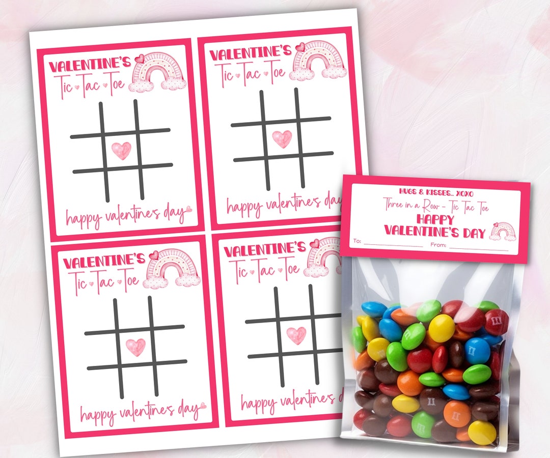Tic Tac Toe Valentine | Xoxo Tags | Teacher Classroom School Kids Gift ...