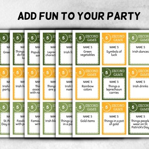 St. Patrick's Day 5 Second Printable Game, Fun Party Game, Office ...