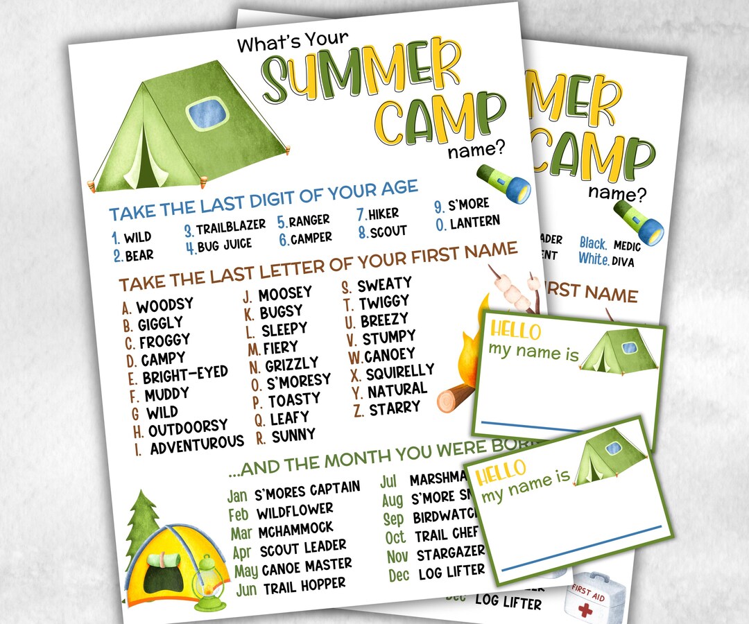 What is Your Summer Camp Name, Office Party, Daycare Name Board Sign ...