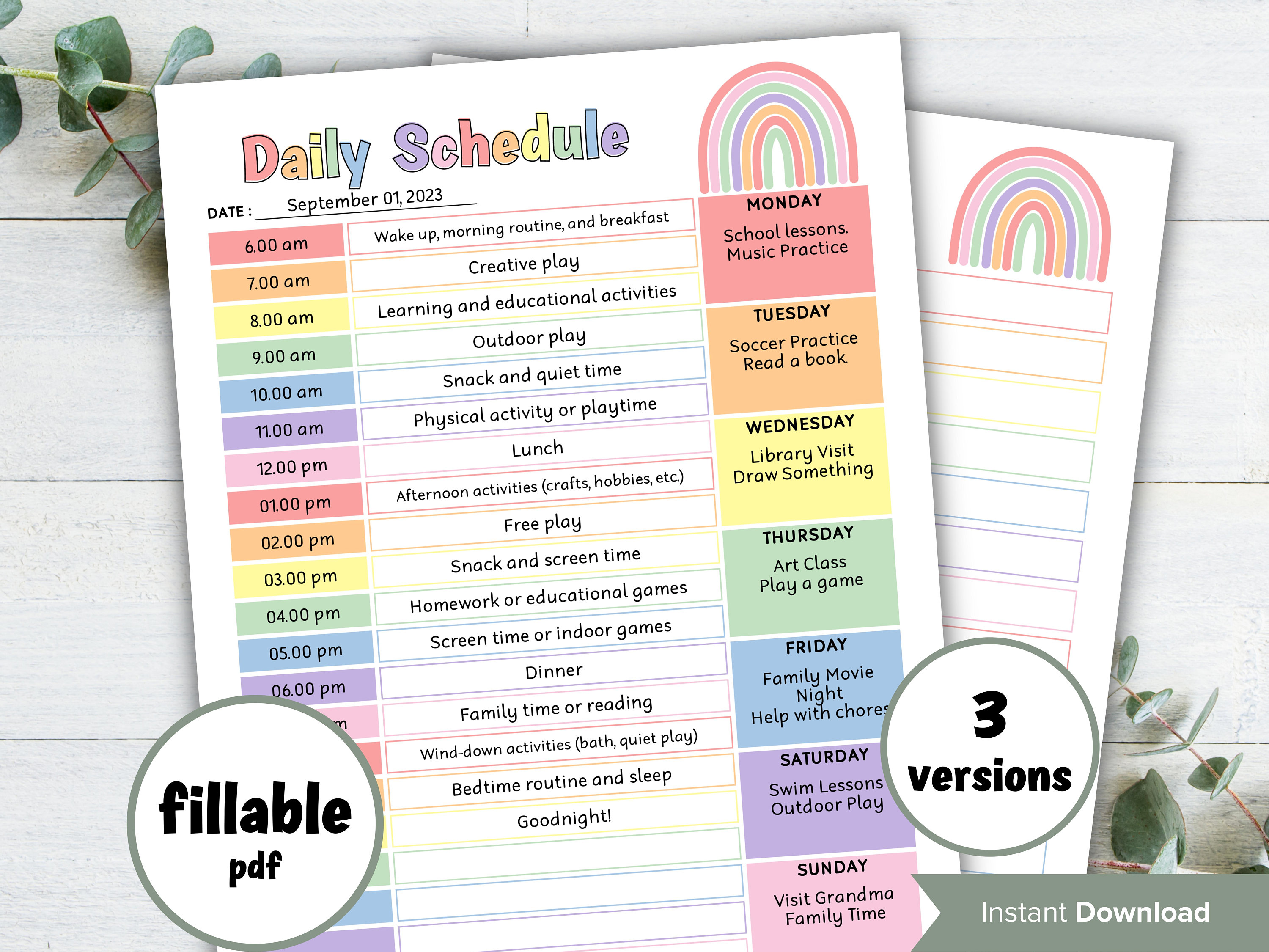 Home Daycare Editable Checklist | Summer Schedule Printable I Daily ...