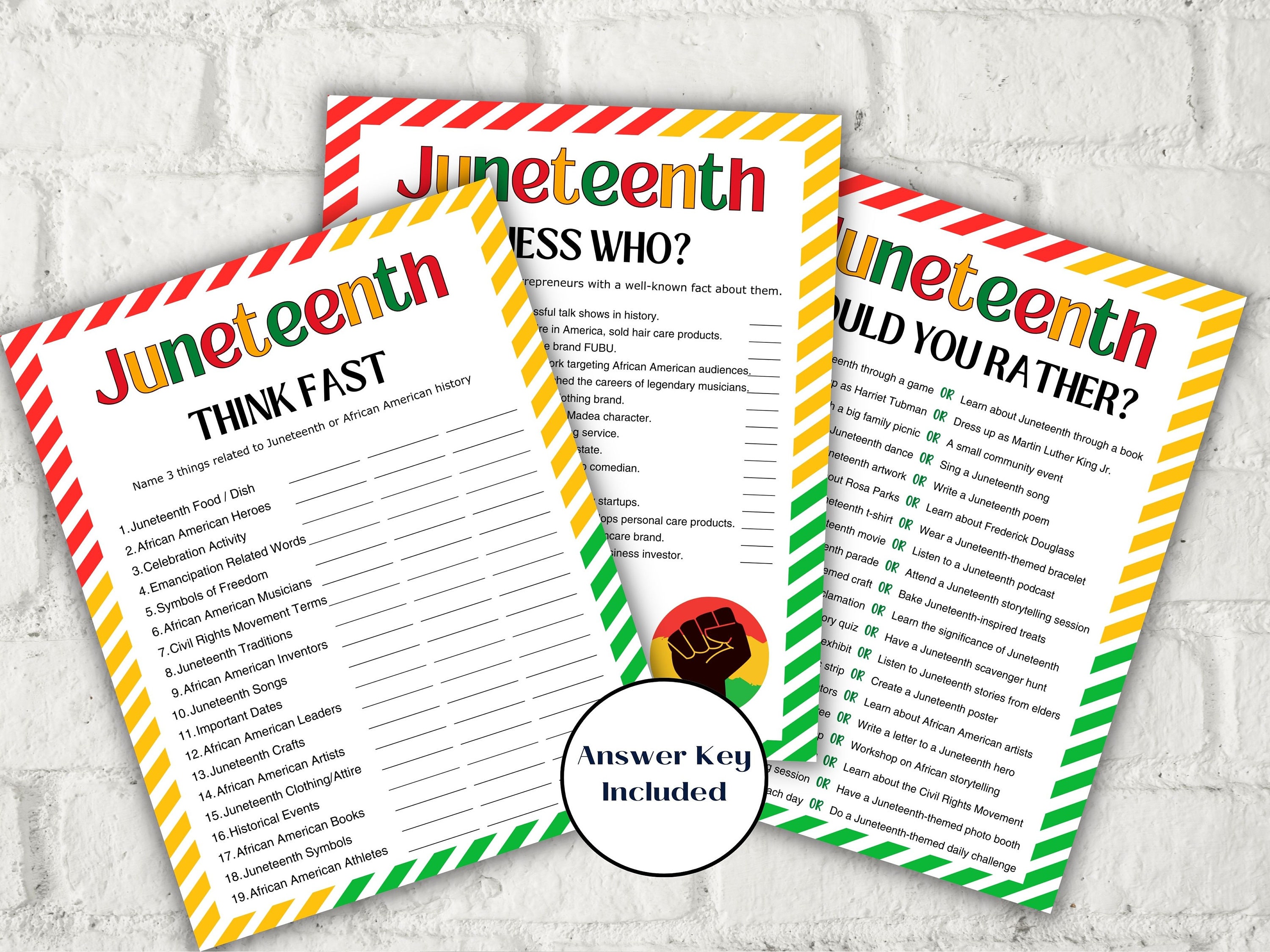 Juneteenth Games Bundle I Juneteenth Activities I African American ...