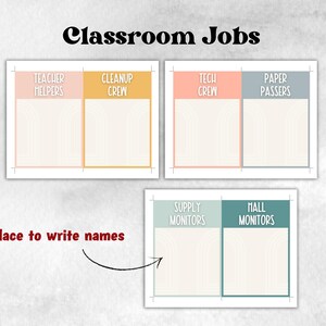 Editable Class Job Display, Editable Jobs Chart, Classroom Teacher ...