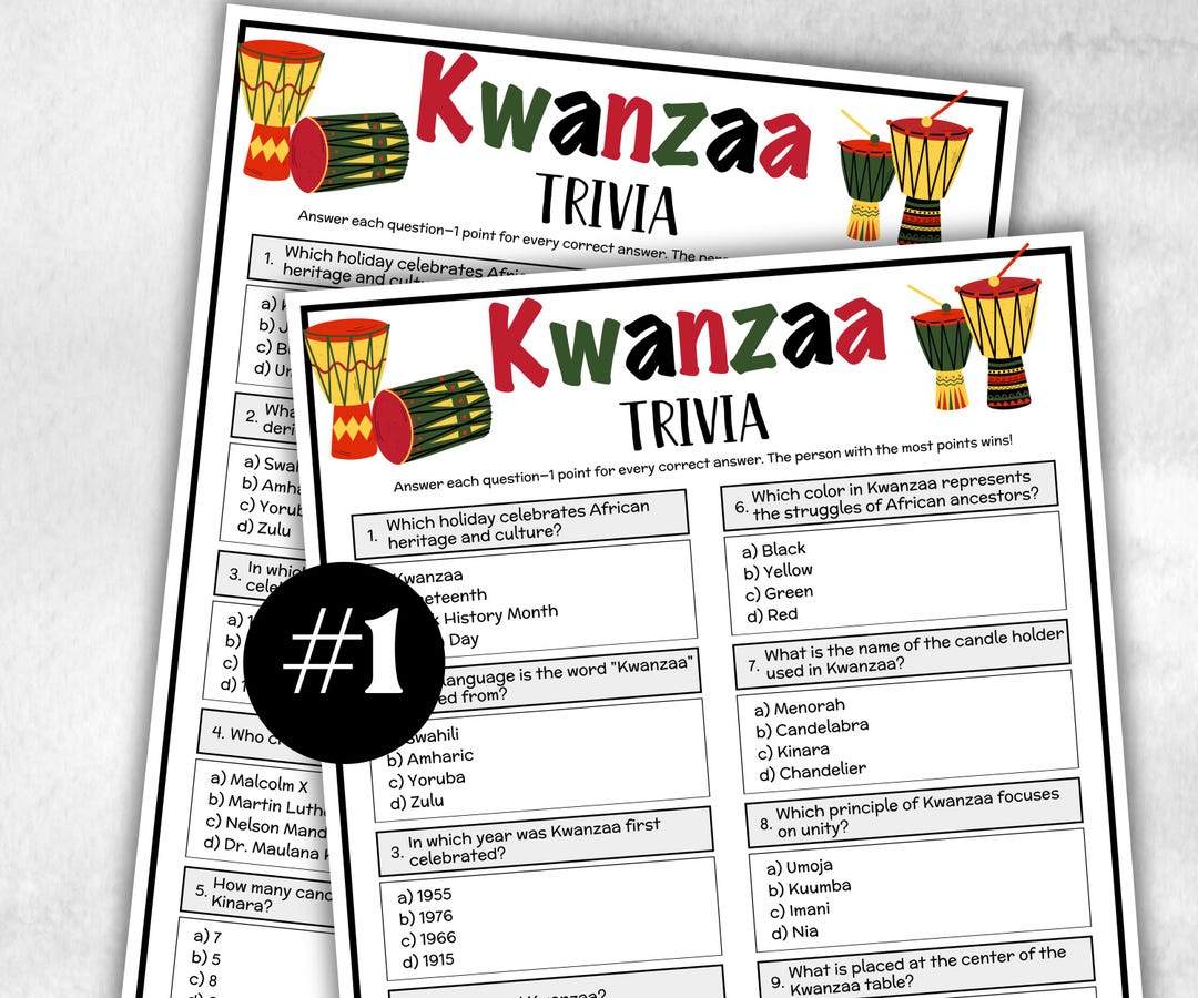 Kwanzaa Trivia, Culture Theme Birthday, Seniors Trivia Night, Sunday ...