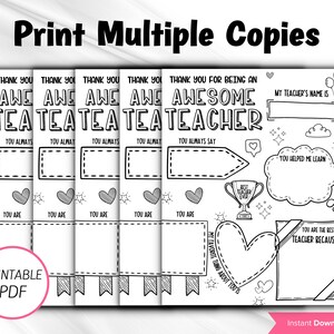 Teacher Appreciation Letter | End of Year Gift I Printable Teacher ...