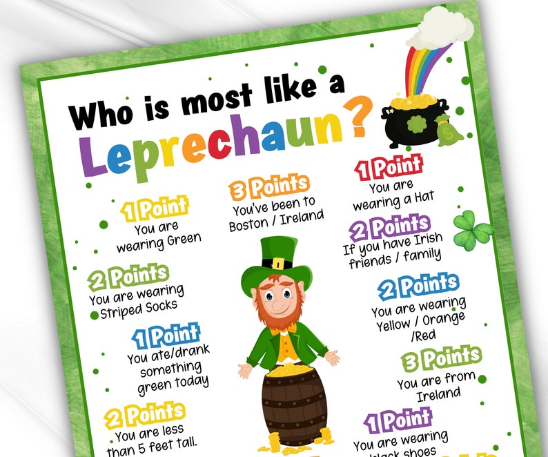 Leprechaun Name Game, St Patricks Day Activity, St Patricks Day Party ...