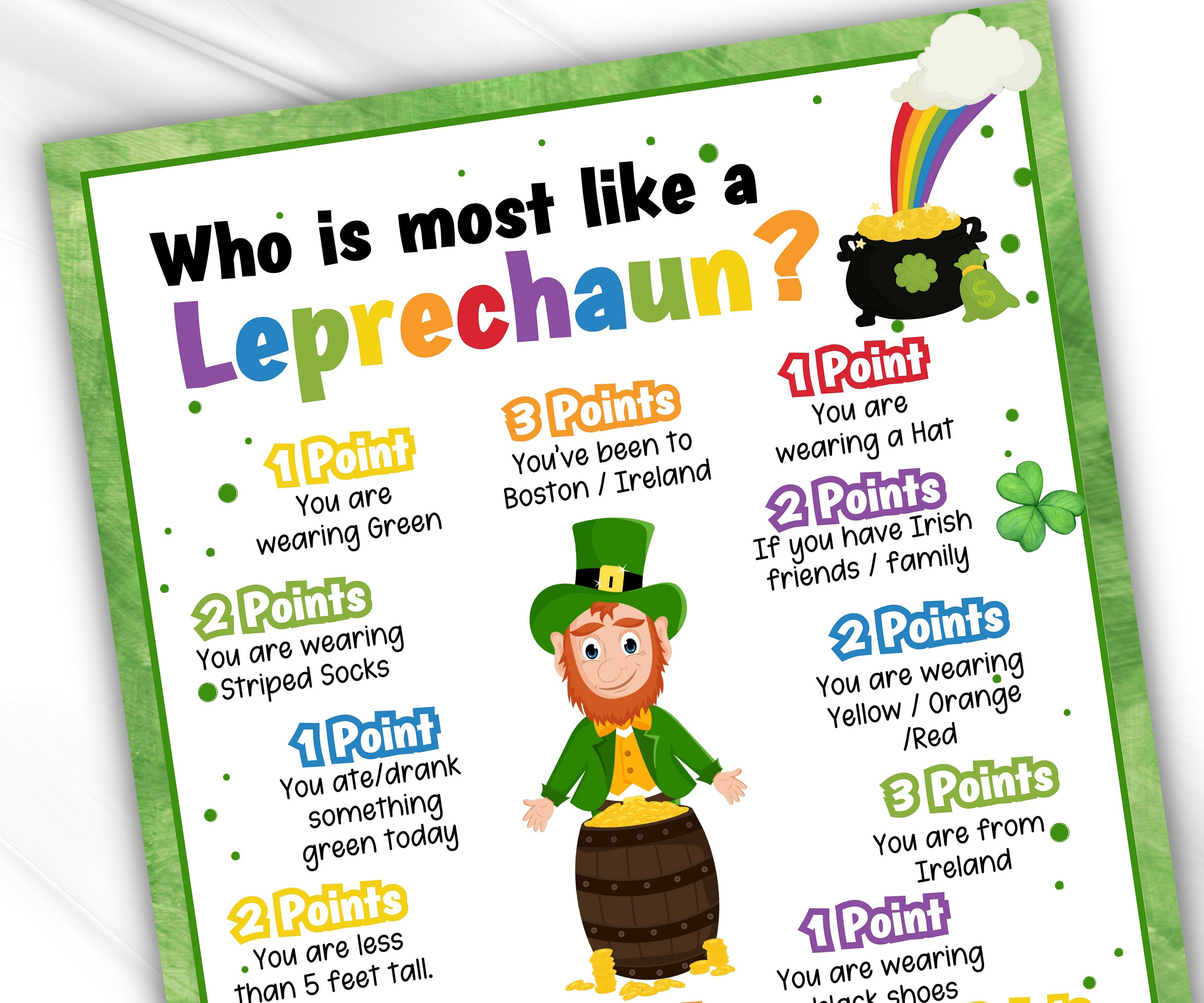 Leprechaun Name Game, St Patricks Day Activity, St Patricks Day Party ...
