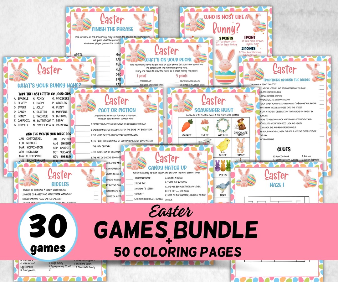 Easter Games Bundle | Easter Classroom Activities for Kids | Easter Pdf ...