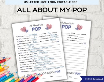 All About My Pop Questionnaire - Etsy