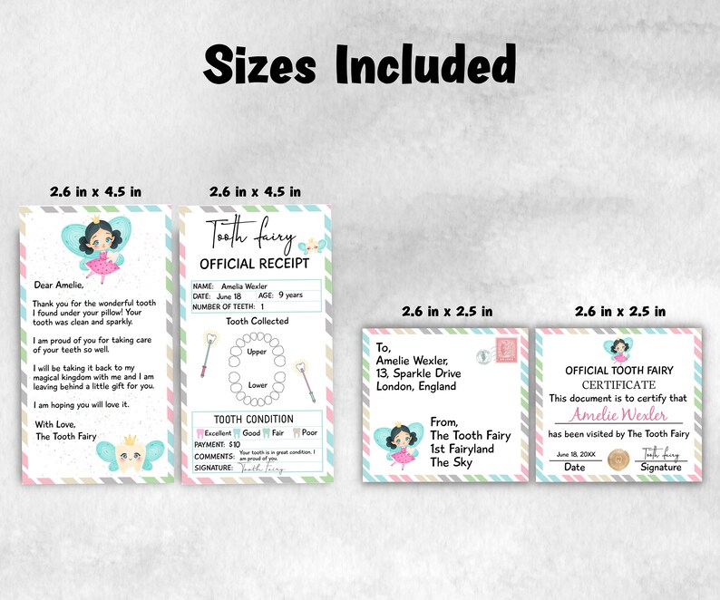 Tooth Fairy Letter First Tooth Letter Tooth Fairy Receipt Printable ...