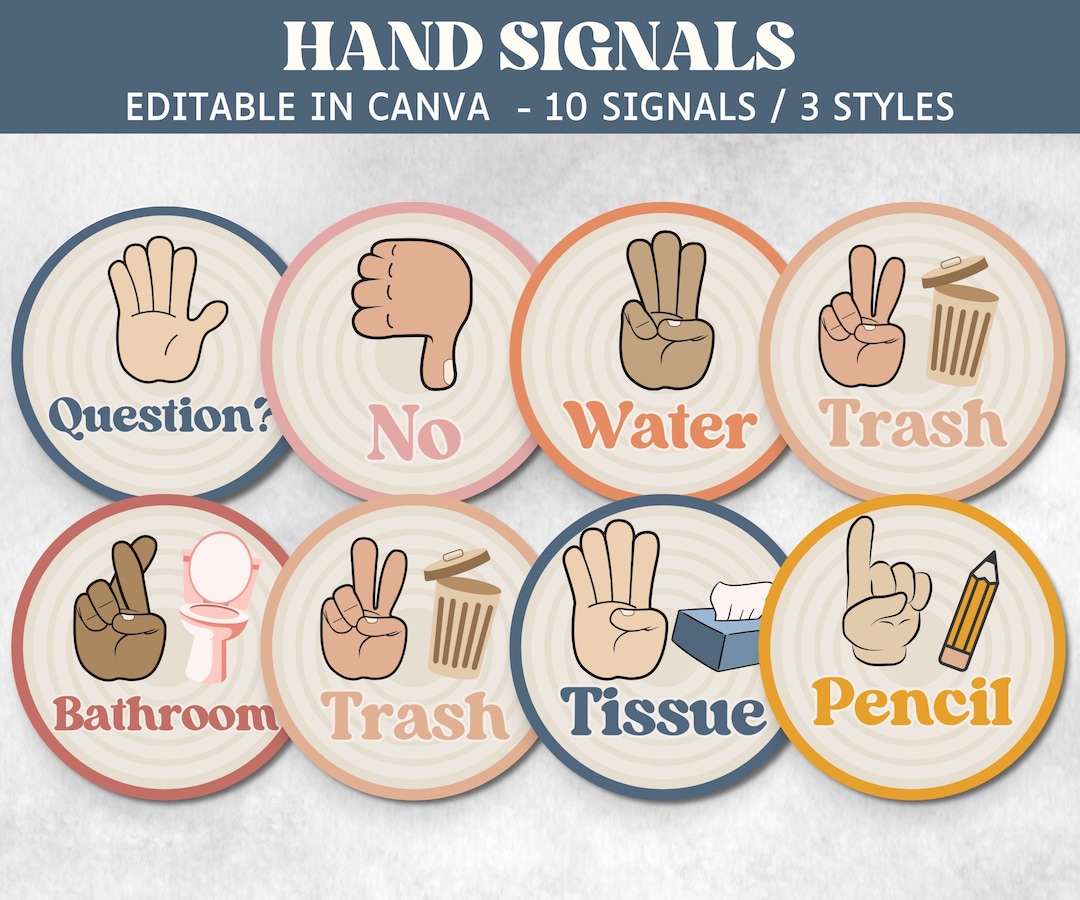 Hand Signals Display, Classroom Decor Posters, Hand Signals Posters ...