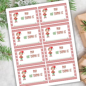 Elf Name Tag Game, Kids Christmas, Elf Name Board Sign, Elf Name ...