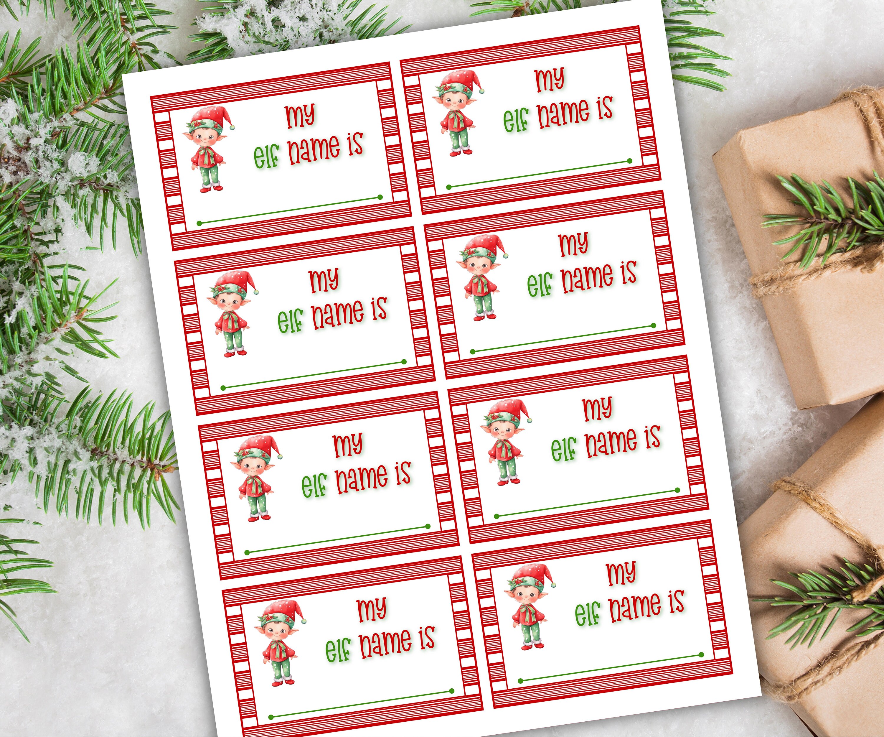Elf Name Tag Game, Kids Christmas, Elf Name Board Sign, Elf Name ...