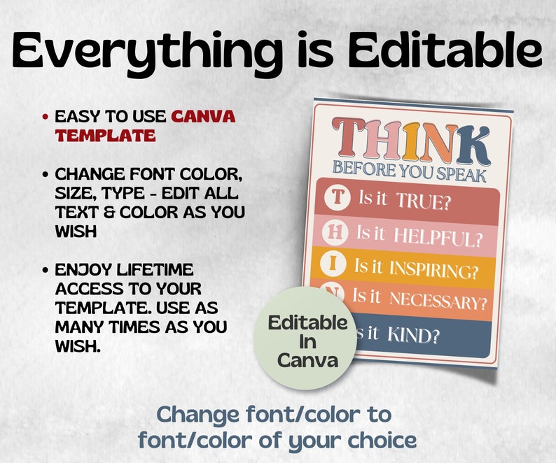 Classroom Think Posters, Therapy Office Decor, School Counselor, Think ...