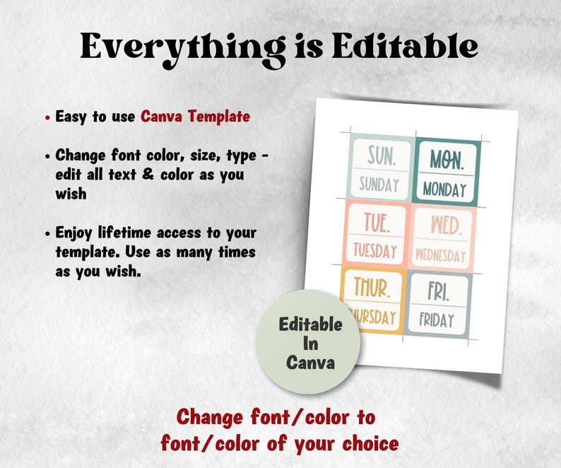 School Calendar, Editable Calendar Display, Classroom Calendar, Back to ...