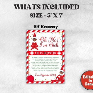 Oh No I’m Sick Printable, Editable Elf Recovery Letter, Kids Elf ...