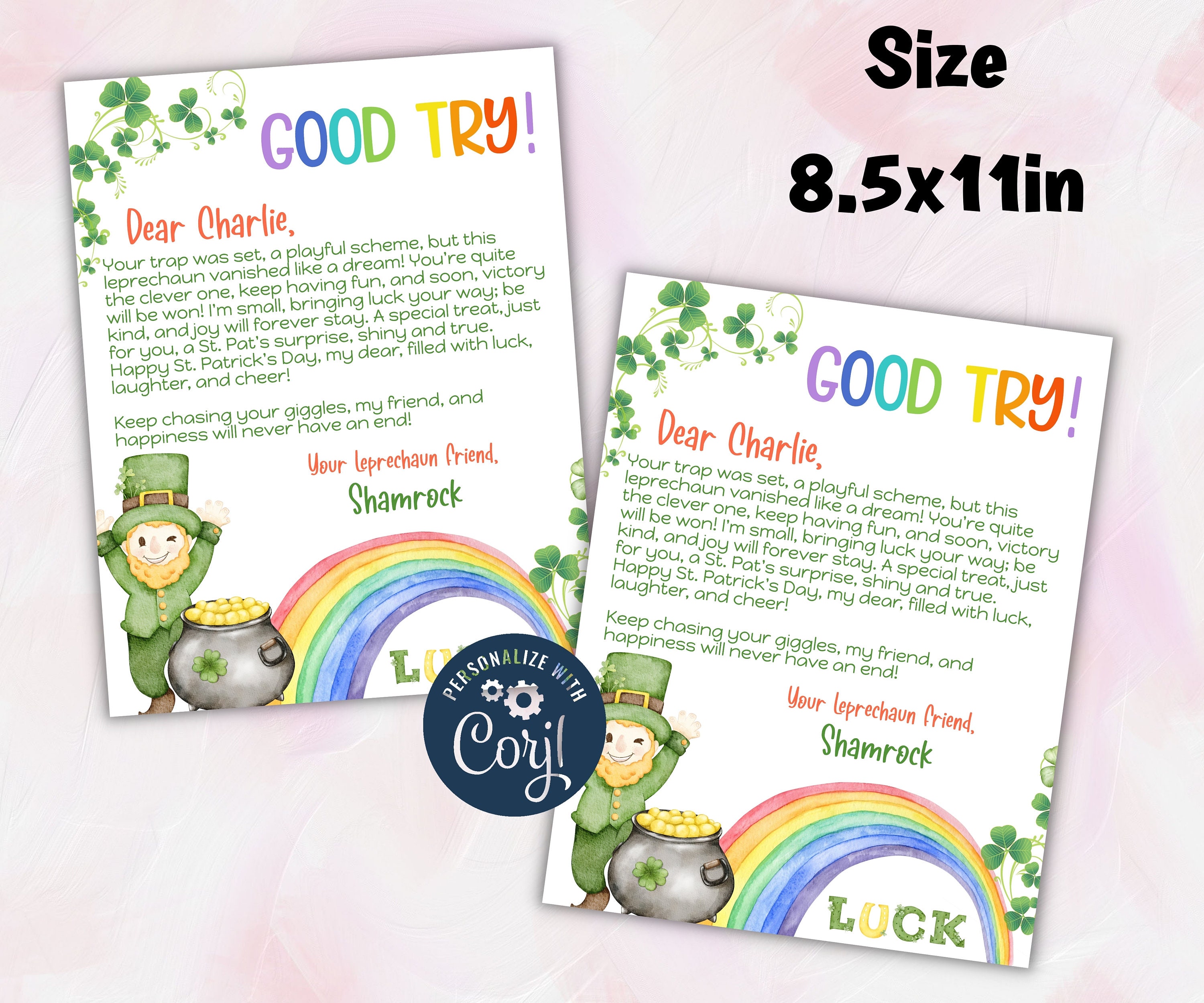 Diy Editable Letter Template Letter From Leprechaun Leprechaun Trap ...